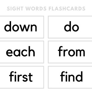 100 Printable Fry's First Hundred Sight Word Flashcards, Kindergarten ...