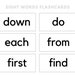 100 Printable Fry's First Hundred Sight Word Flashcards, Kindergarten ...