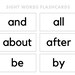 100 Printable Fry's First Hundred Sight Word Flashcards, Kindergarten ...