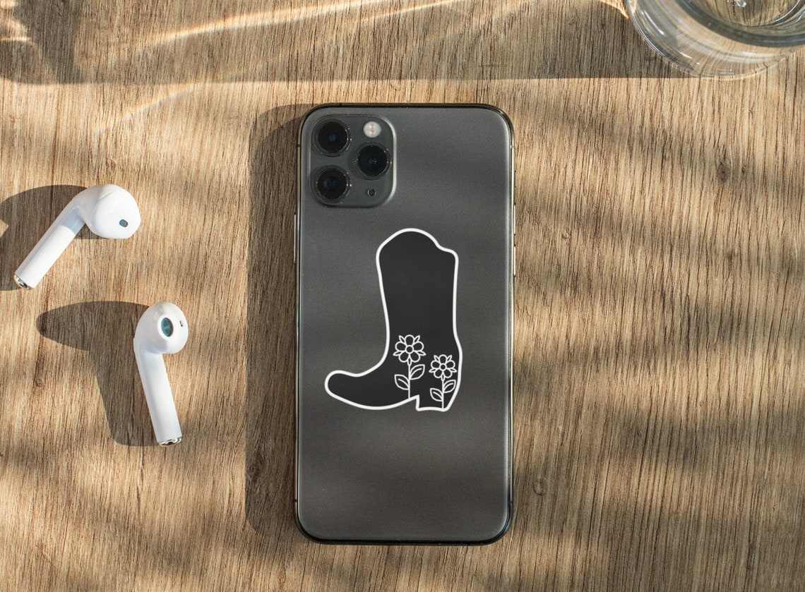 Cowgirl Boot Svg Pdf Eps Png, Boot Decorated With Flowers, Cowboy Boot ...