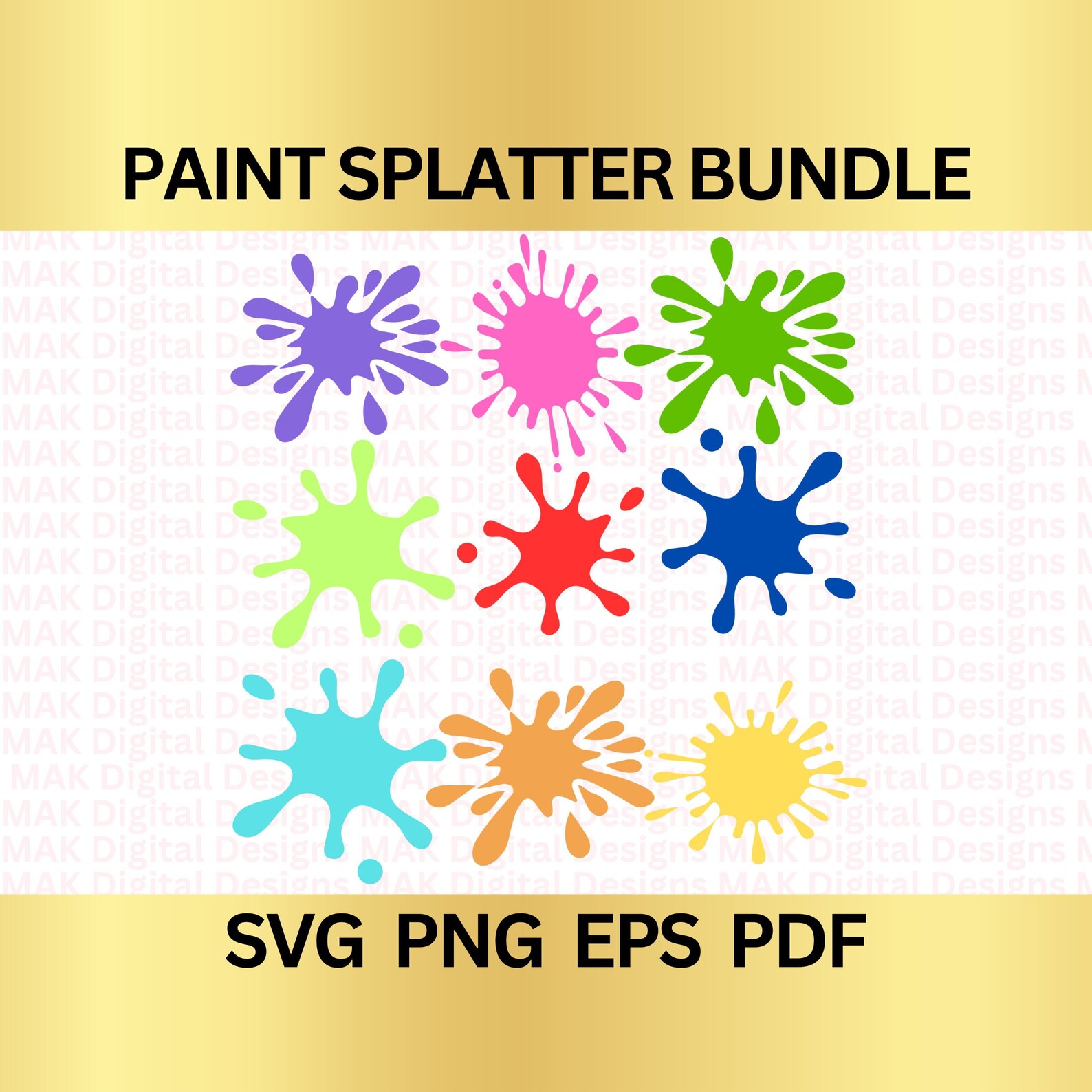Paint Splatter SVG, Bundle, Paint Splats Svg, Paint Svg, Ink Splatter ...