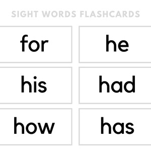 100 Printable Fry's First Hundred Sight Word Flashcards, Kindergarten ...