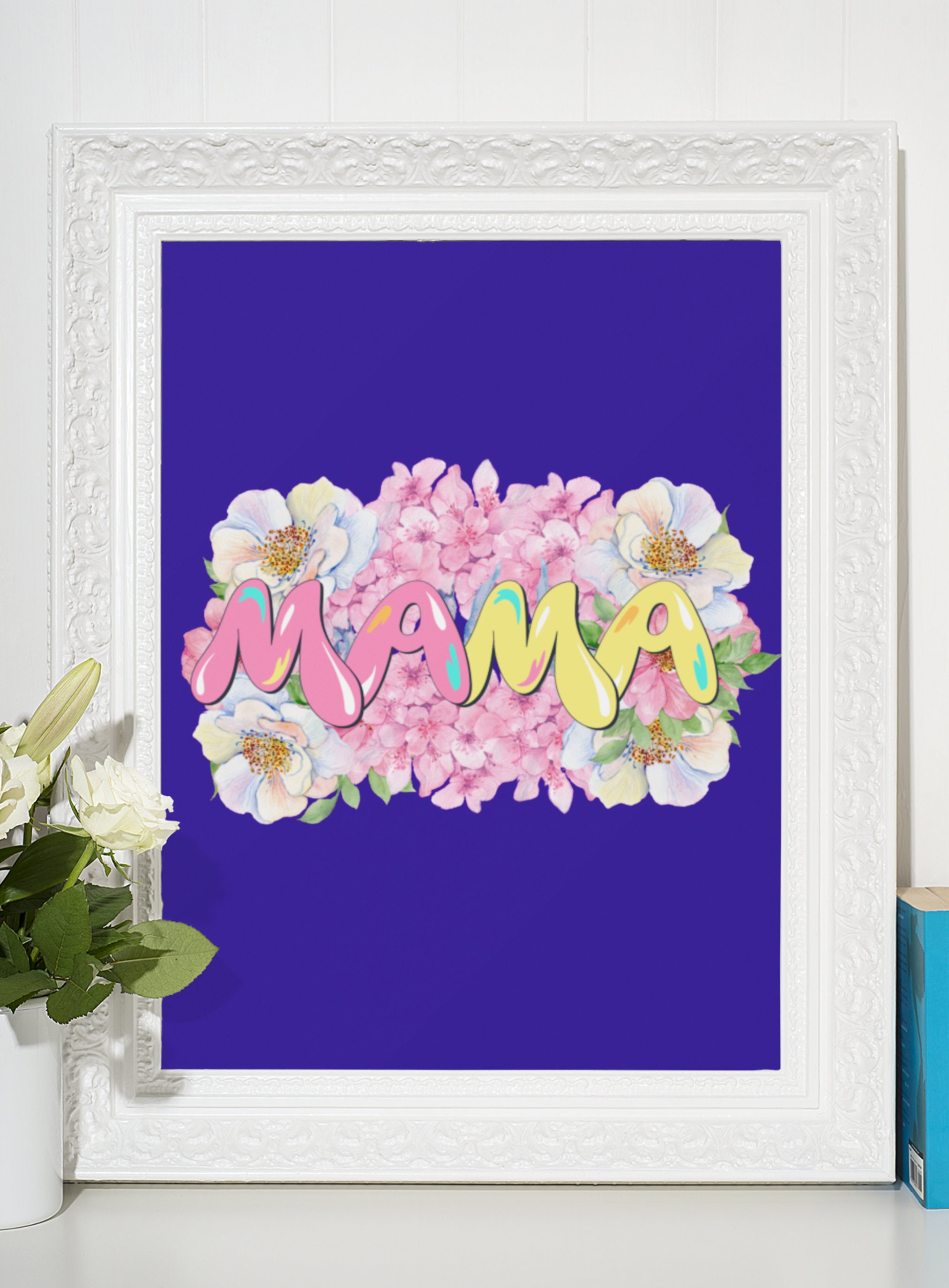 Two Floral Mama SVG Sublimation Design Download Mom Svg - Etsy