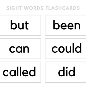100 Printable Fry's First Hundred Sight Word Flashcards, Kindergarten ...