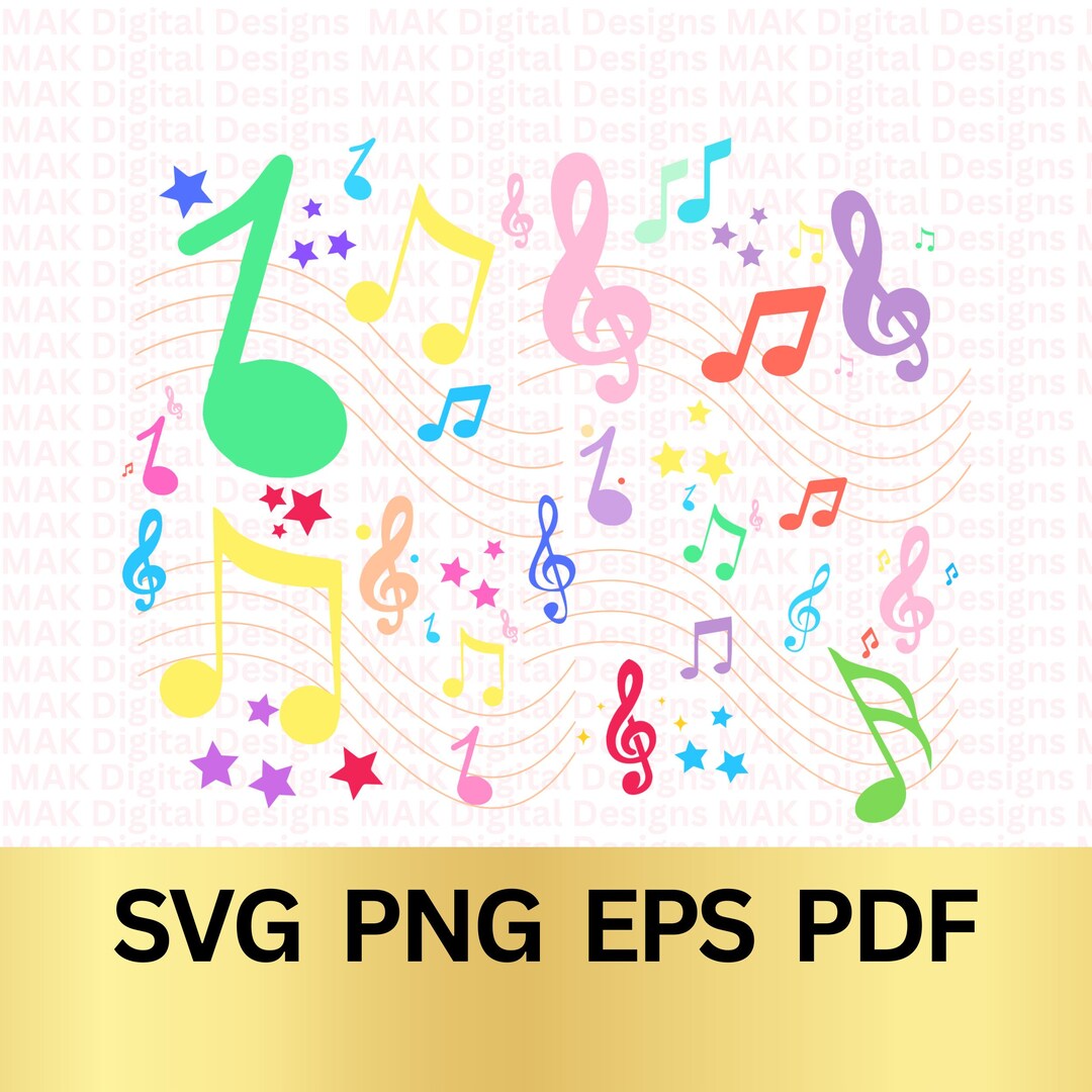 Notas musicales Descarga instantánea SVG, PNG, eps, pdf, Notas ...