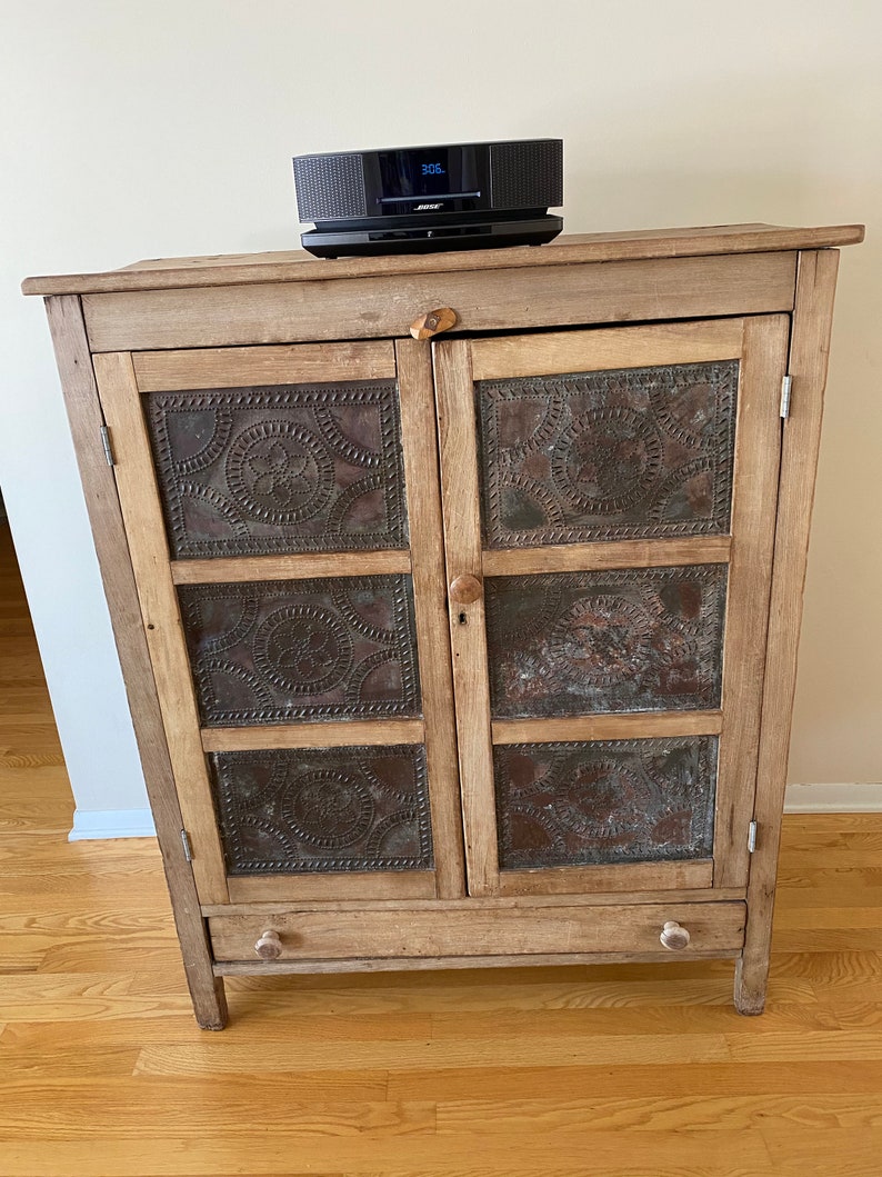 Antique Primitive 1800s Pie Safe Punched Tin Cabinet Cupboard - Etsy