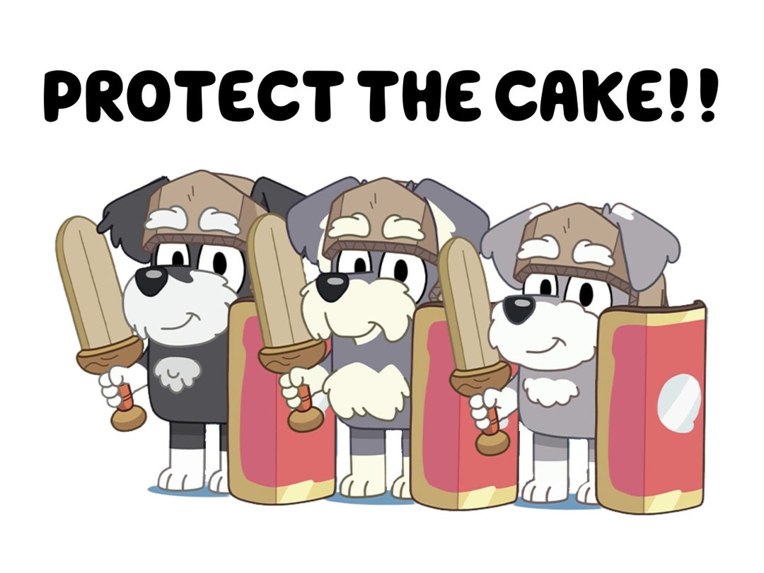 Bluey Inspired Birthday Party Printable the Terriers Protect the Cake Digital Download Birthday ...