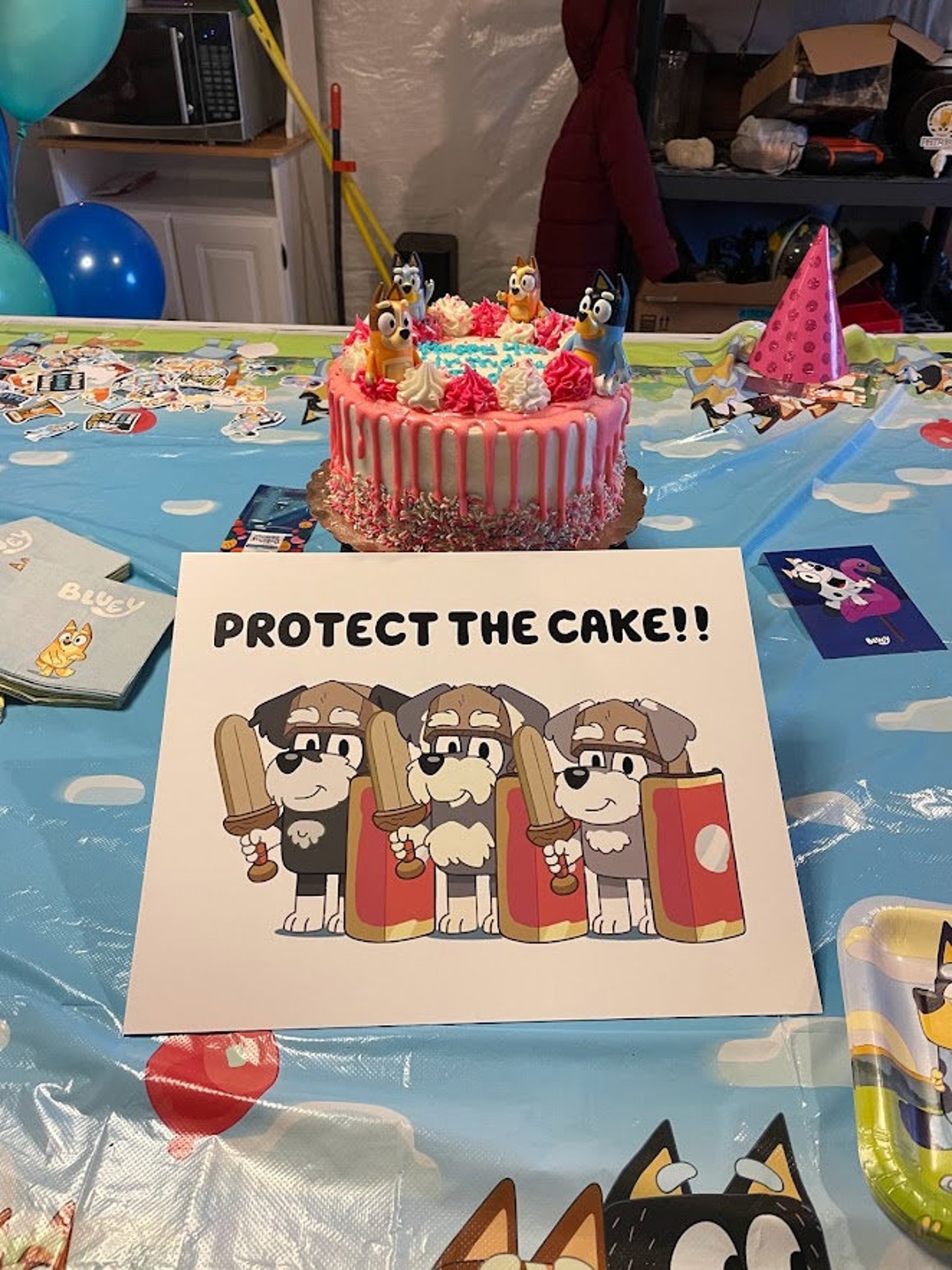 Bluey Inspired Birthday Party Printable the Terriers Protect the Cake Digital Download Birthday ...