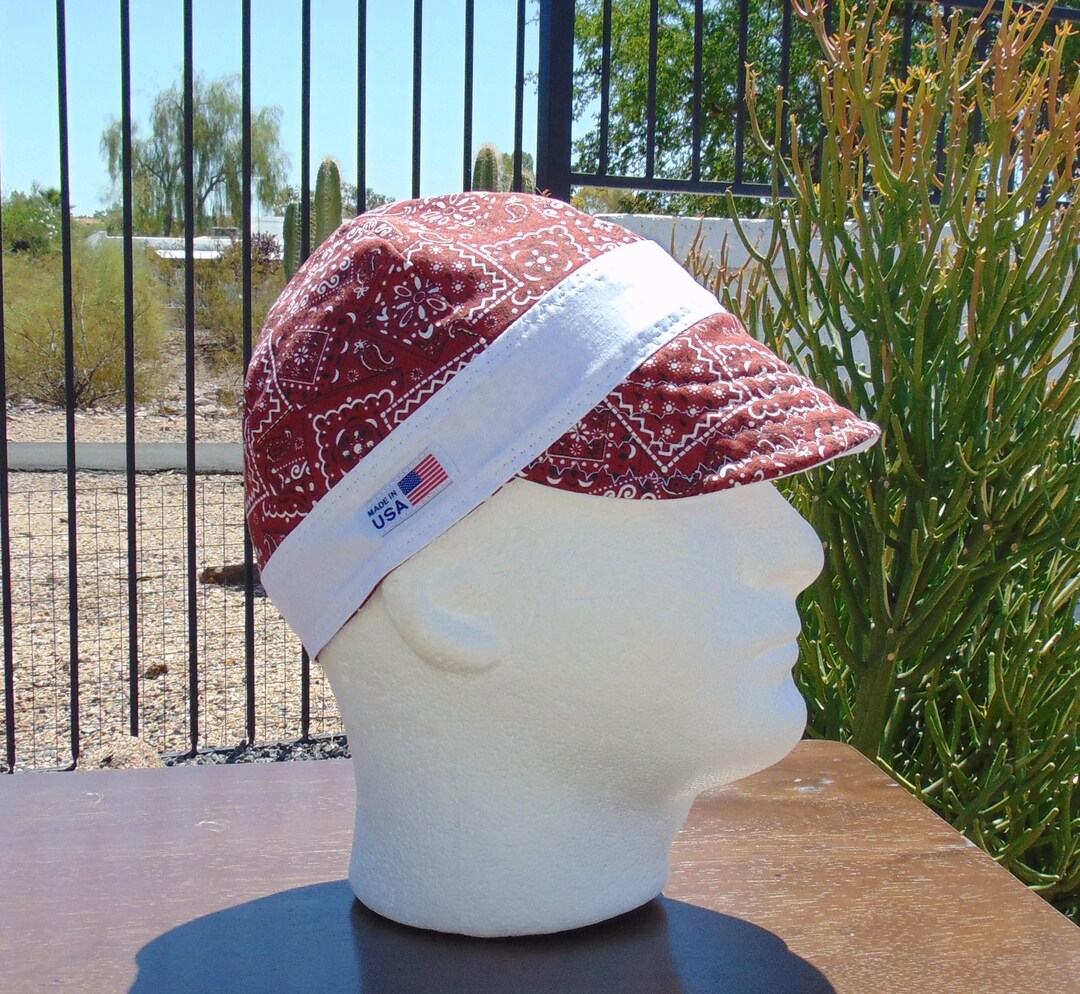 Rust Bandana Reverses to White With White Decorative Stitching - Etsy