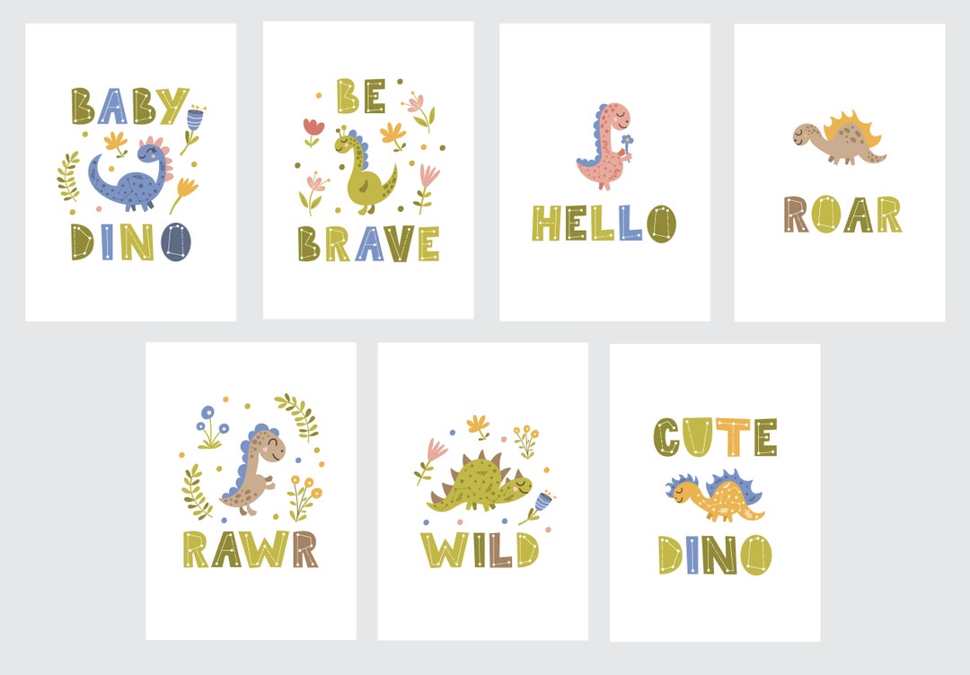 Rawr Printable Dinosaur Posters EPS, PNG, JPG - Etsy