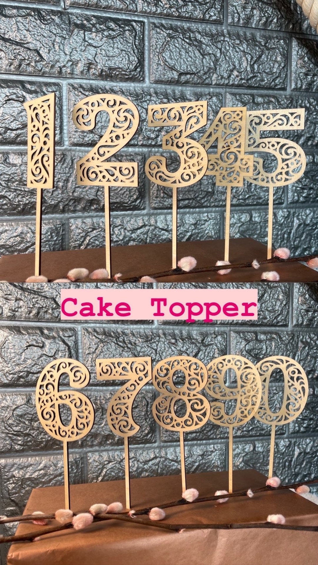 Cake Topper Wooden Numbers Cake Topper Cake Topper Cake Decoration Cake ...