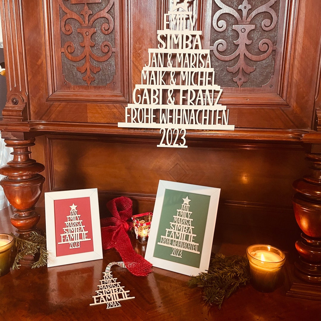 Personalized Wooden Family Christmas Tree With Name - Etsy