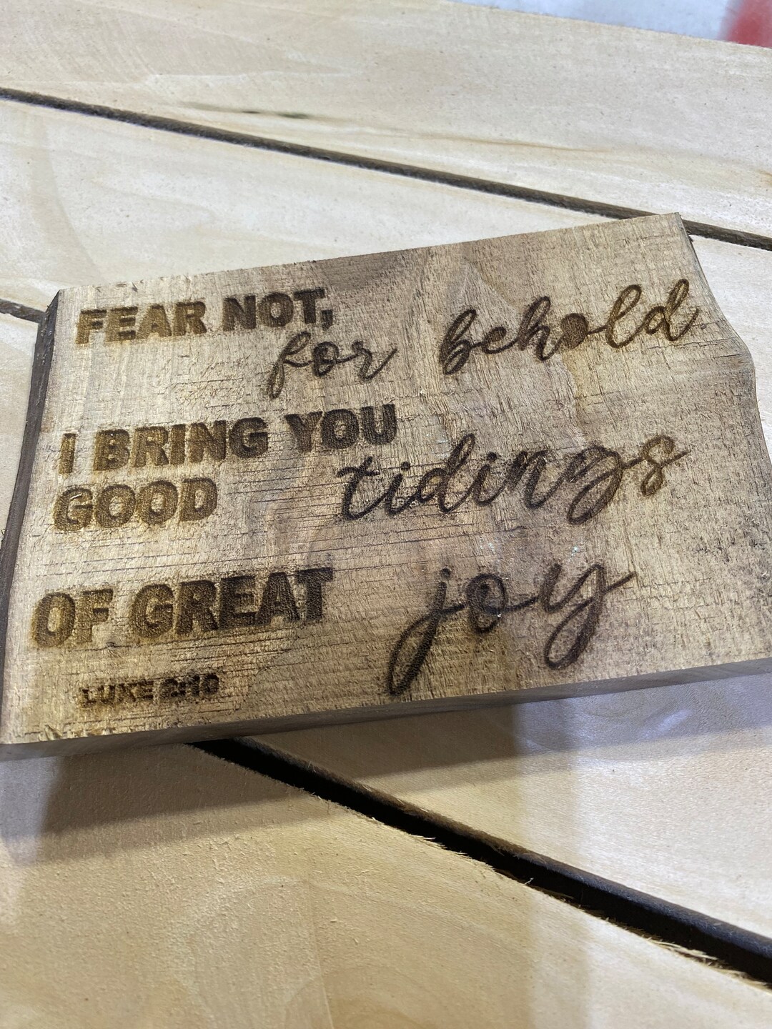 Live Edge Walnut Christmas Decor: "fear Not" Engraved Sign - Etsy