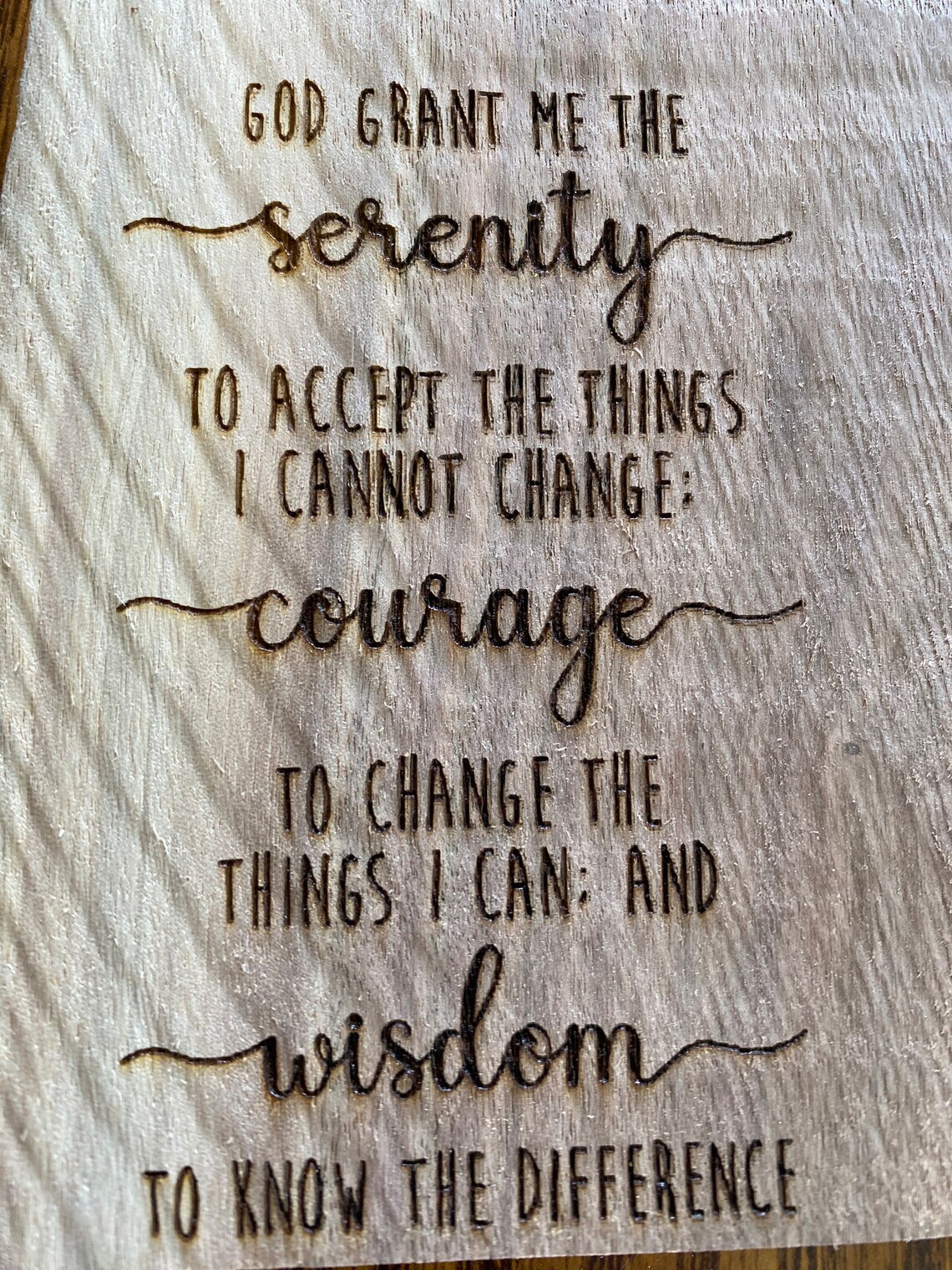 Laser Cut Serenity Prayer Sign: Live Edge Walnut Decor - Etsy
