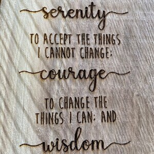 Laser Cut Serenity Prayer Sign: Live Edge Walnut Decor - Etsy