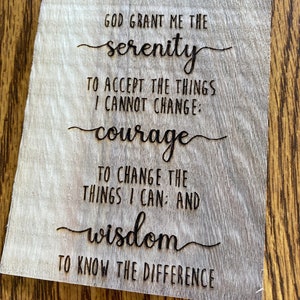 Laser Cut Serenity Prayer Sign: Live Edge Walnut Decor - Etsy