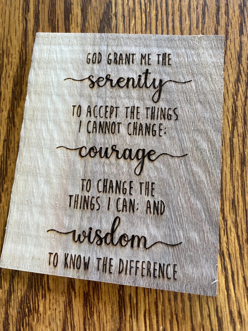 Laser Cut Serenity Prayer Sign: Live Edge Walnut Decor - Etsy
