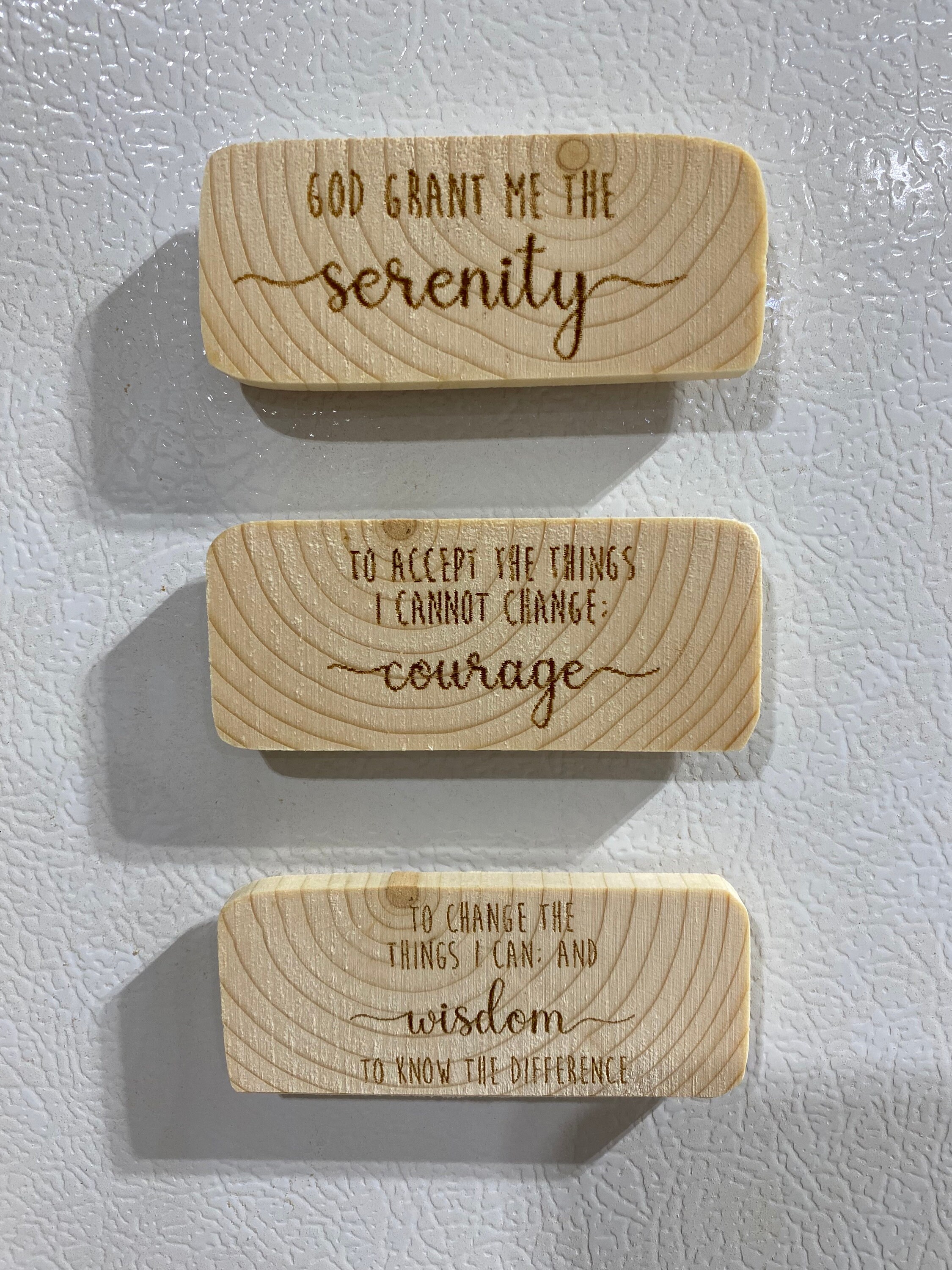 Serenity Prayer Fridge Magnets: Laser Cut Wood Decor, Set of 3 - Etsy
