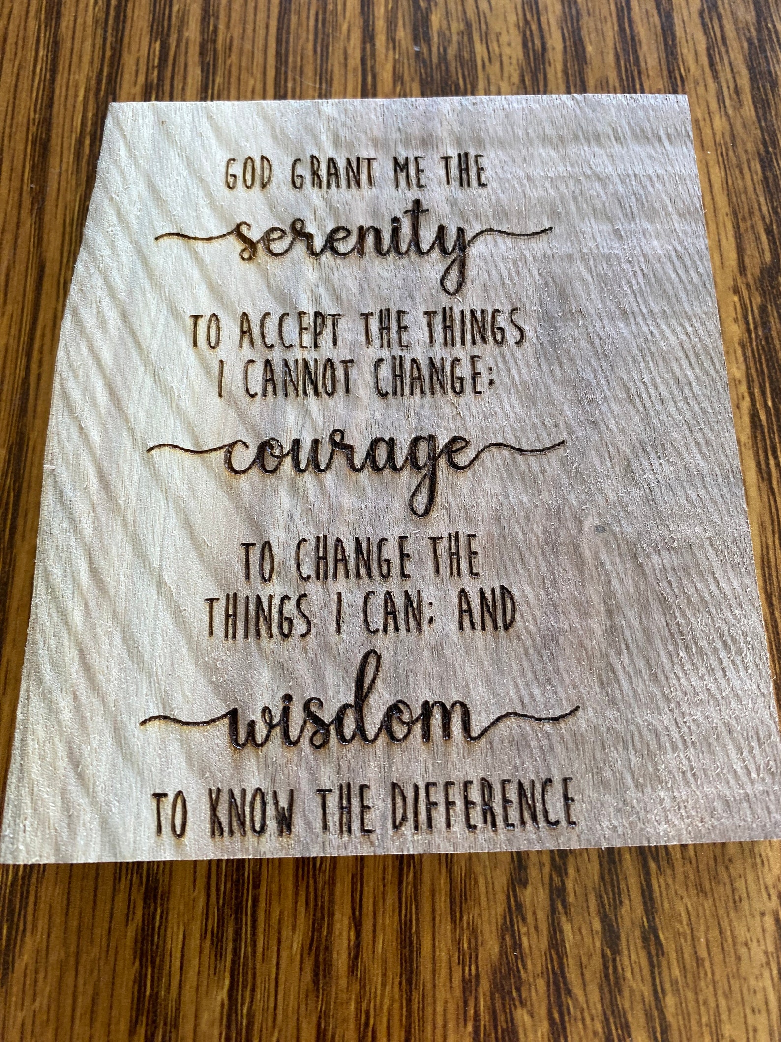 Laser Cut Serenity Prayer Sign: Live Edge Walnut Decor - Etsy