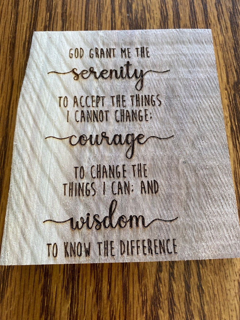 Laser Cut Serenity Prayer Sign: Live Edge Walnut Decor - Etsy