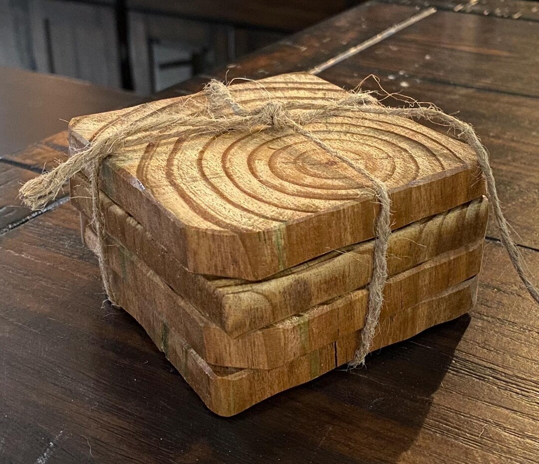 Rustic Reclaimed Wood Coasters, Sets of 4, Nebraska Farm Pasture Fence ...