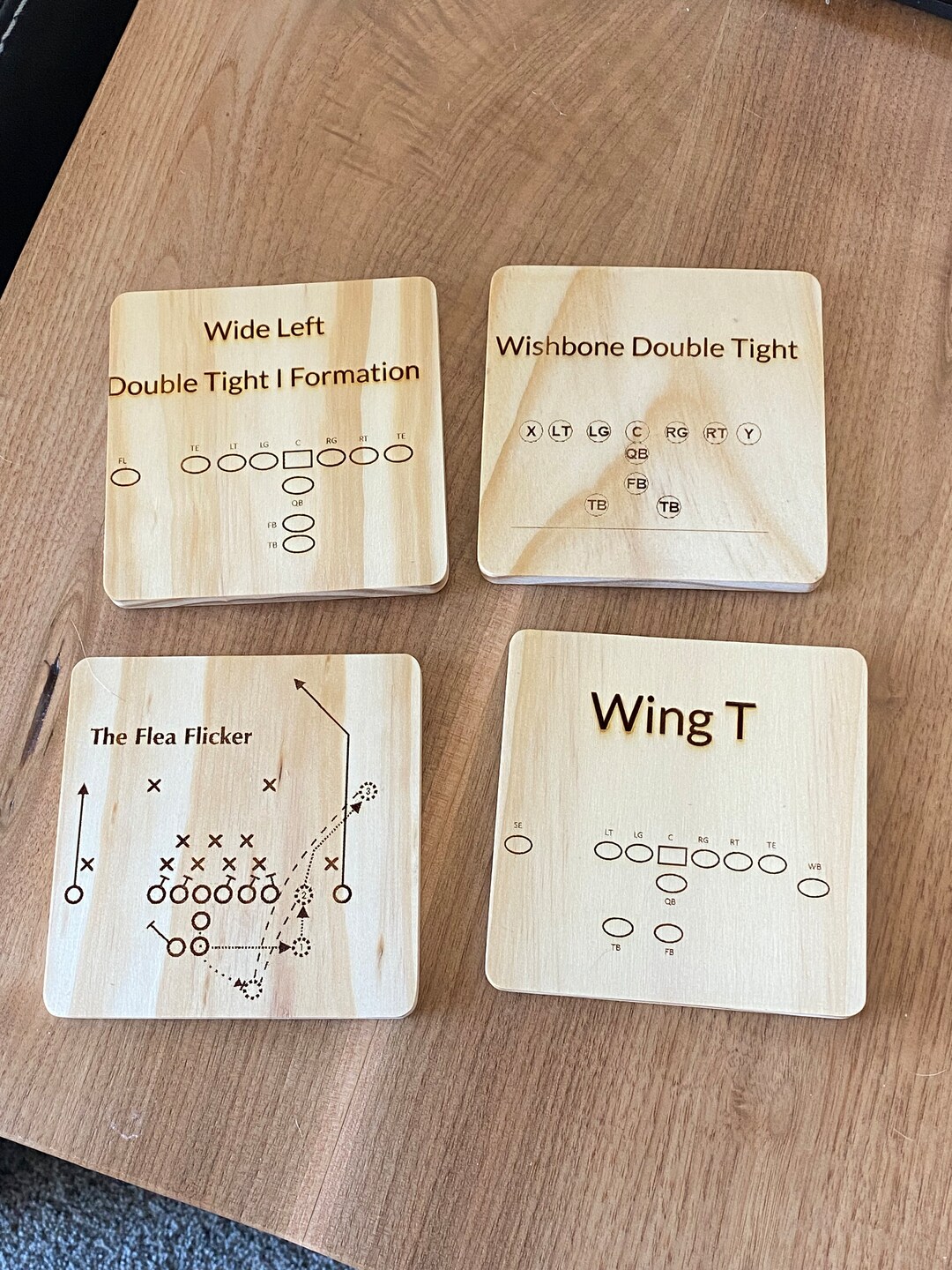Football Themed Coasters- Alignments- Flea Flicker- Wing-t Formation ...