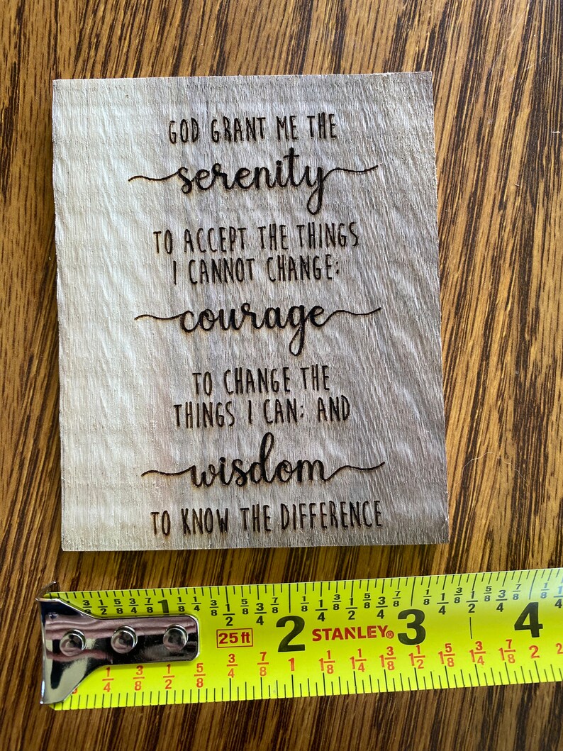 Laser Cut Serenity Prayer Sign: Live Edge Walnut Decor - Etsy