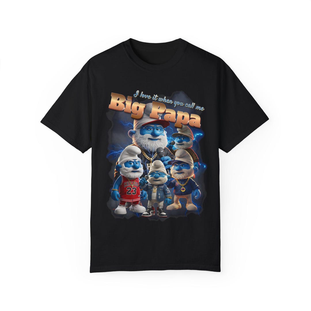 Big Papa Smurf Notorious B.I.G. Parody Unisex Tee Shirt, Rap Style Top ...