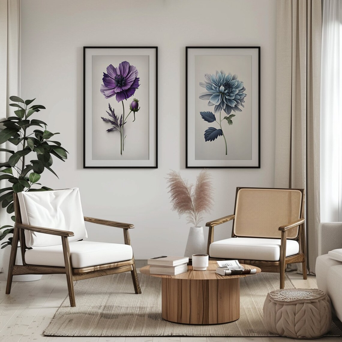 Flower Minimalistic Digital Art package of 10 - Etsy