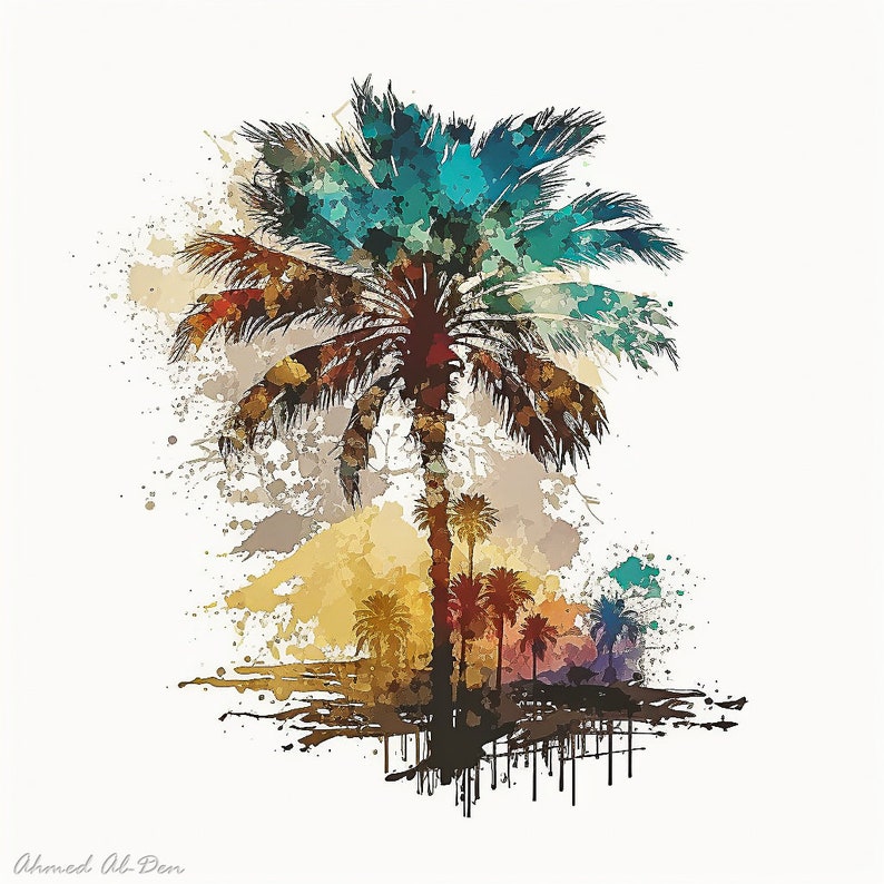 Palm Tree (simple Square Illustration) *** Package of 10 *** - Etsy