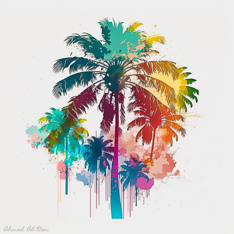 Palm Tree (simple Square Illustration) *** Package of 10 *** - Etsy