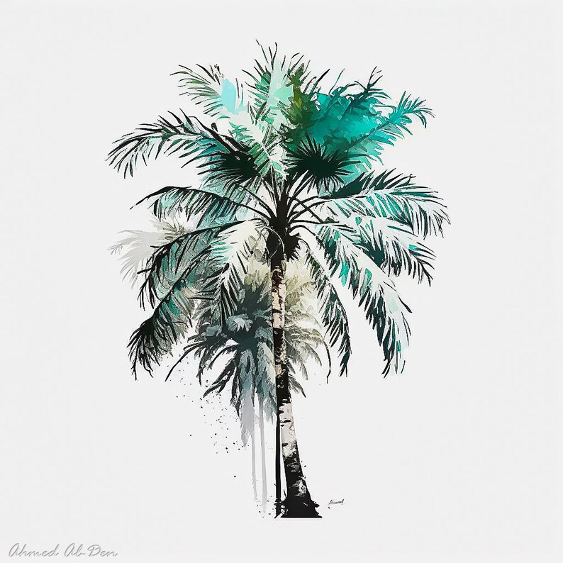 Palm Tree (simple Square Illustration) *** Package of 10 *** - Etsy