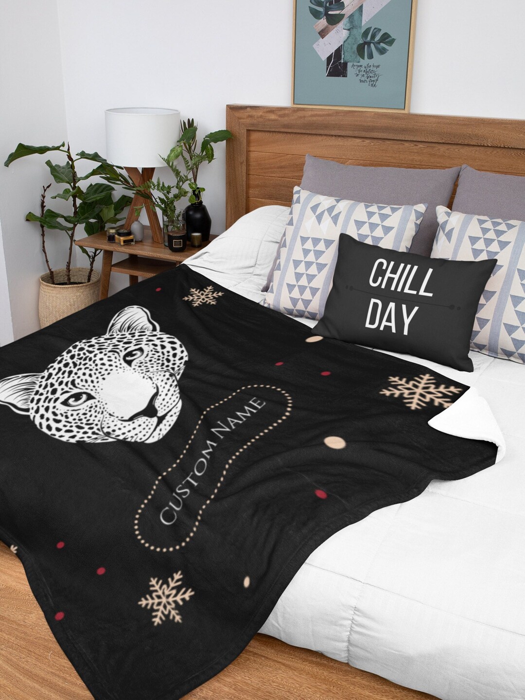Personalized Snow Leopard Blanket Leopards Custom Sherpa - Etsy