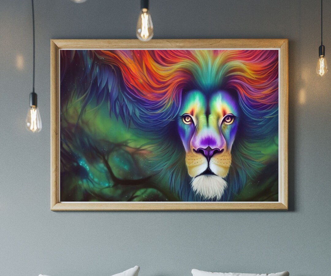 Abstract Art Wild Beauty: Lion Poster for Unique Postive - Etsy
