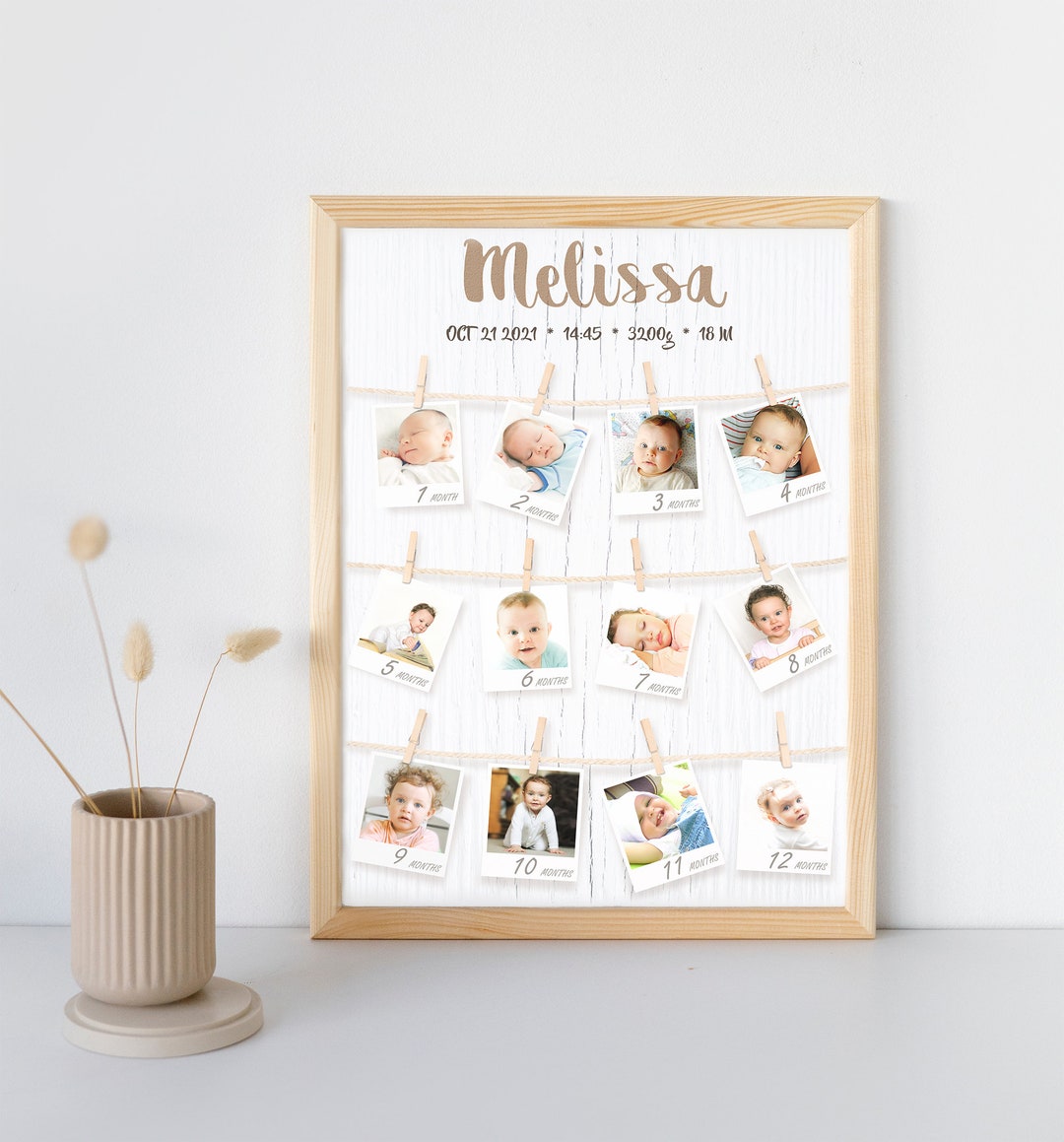 Printable Baby's First Year Photo Poster Template / 1st Birthday ...