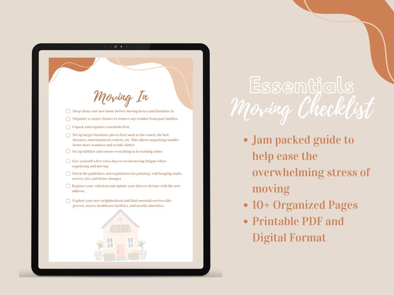 Comprehensive Moving Checklist - Printable and Digital | Pre-moving ...