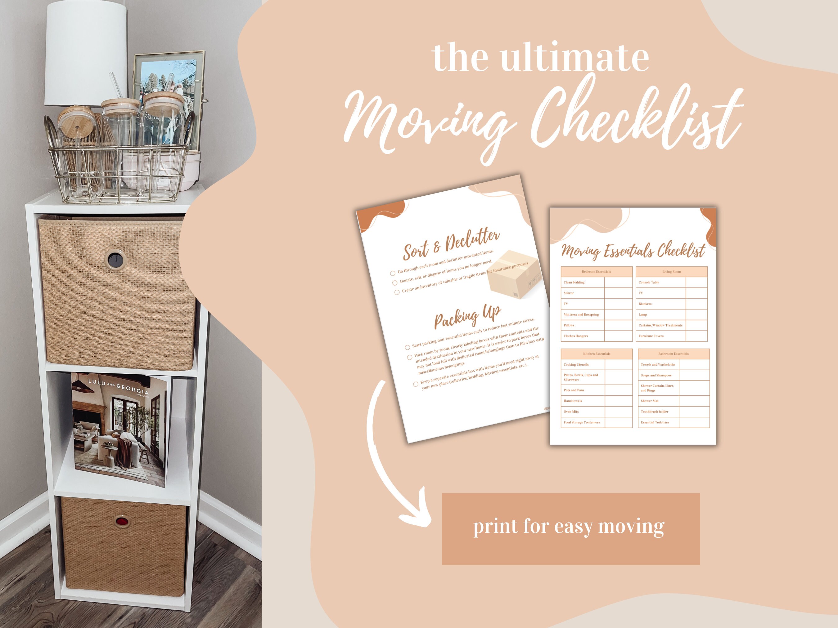 Comprehensive Moving Checklist - Printable and Digital | Pre-moving ...