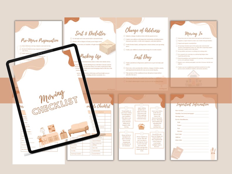 Comprehensive Moving Checklist Printable and Digital - Etsy