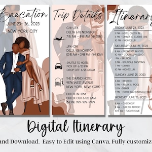 Baecation|travel Itinerary Template Mobile|digital Itinerary|mobile ...