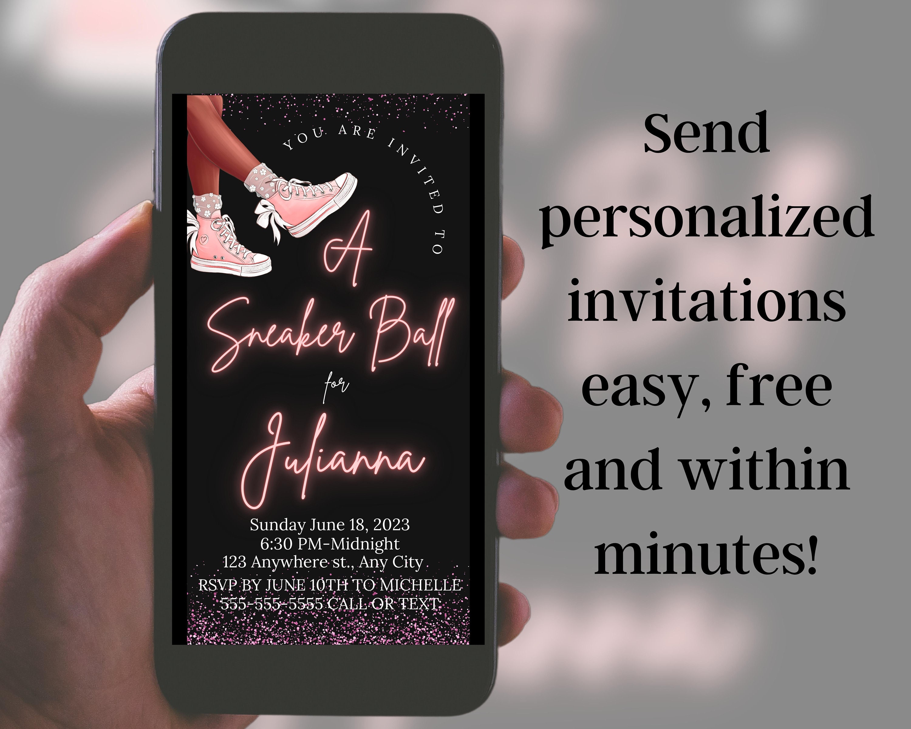 SNEAKER BALL INVITATION Instant Download Invitation Template Sneaker ...