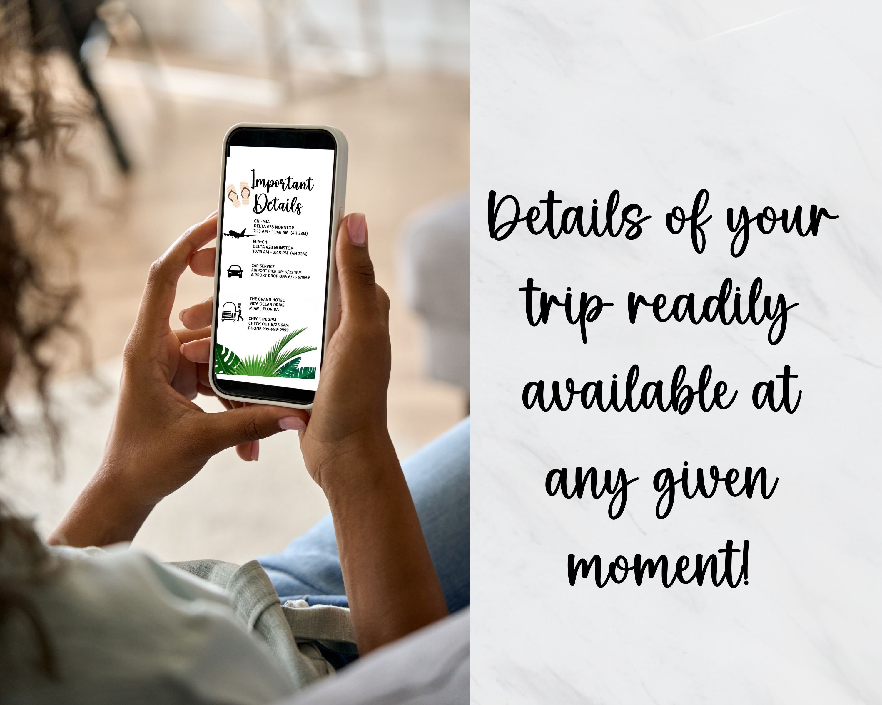 Miami Vaca| Travel Itinerary Template Mobile| Digital Itinerary| Mobile ...