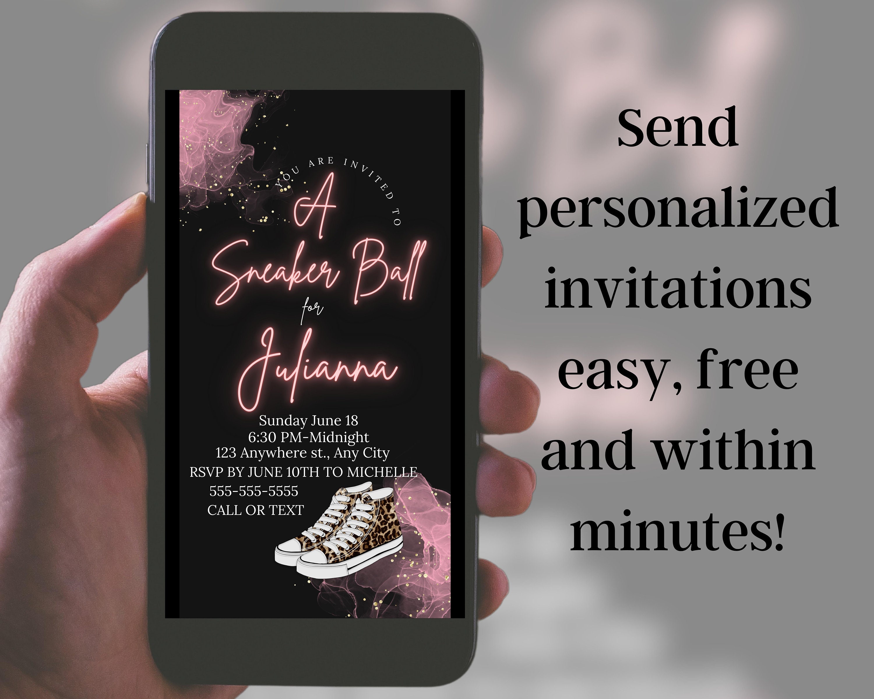 SNEAKER BALL INVITATION Instant Download Invitation Template Sneaker ...