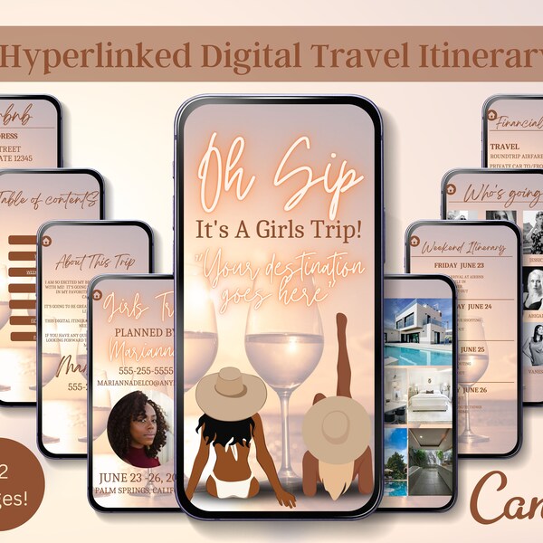 Girls Trip Itinerary Template - Etsy