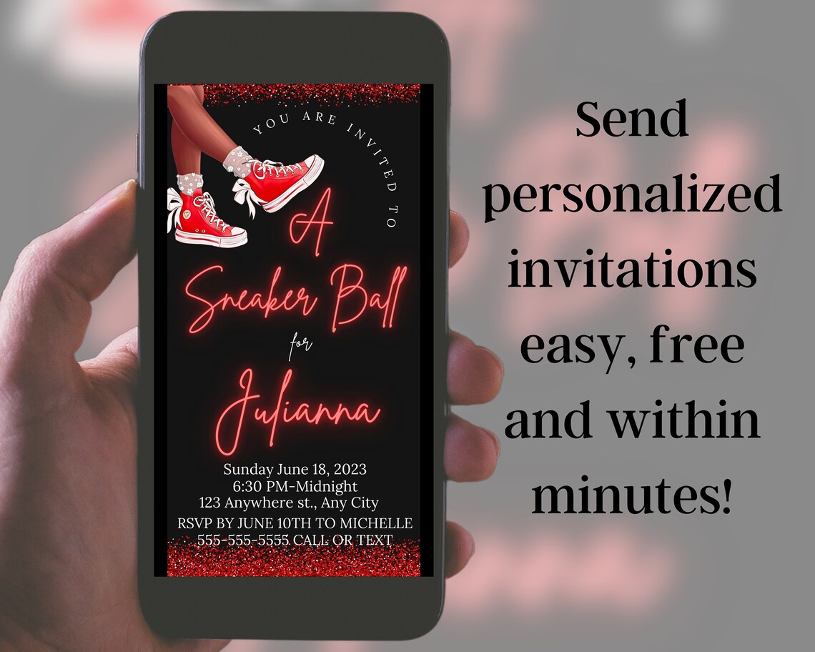 SNEAKER BALL INVITE Instant Download Invitation Template Sneaker Ball ...