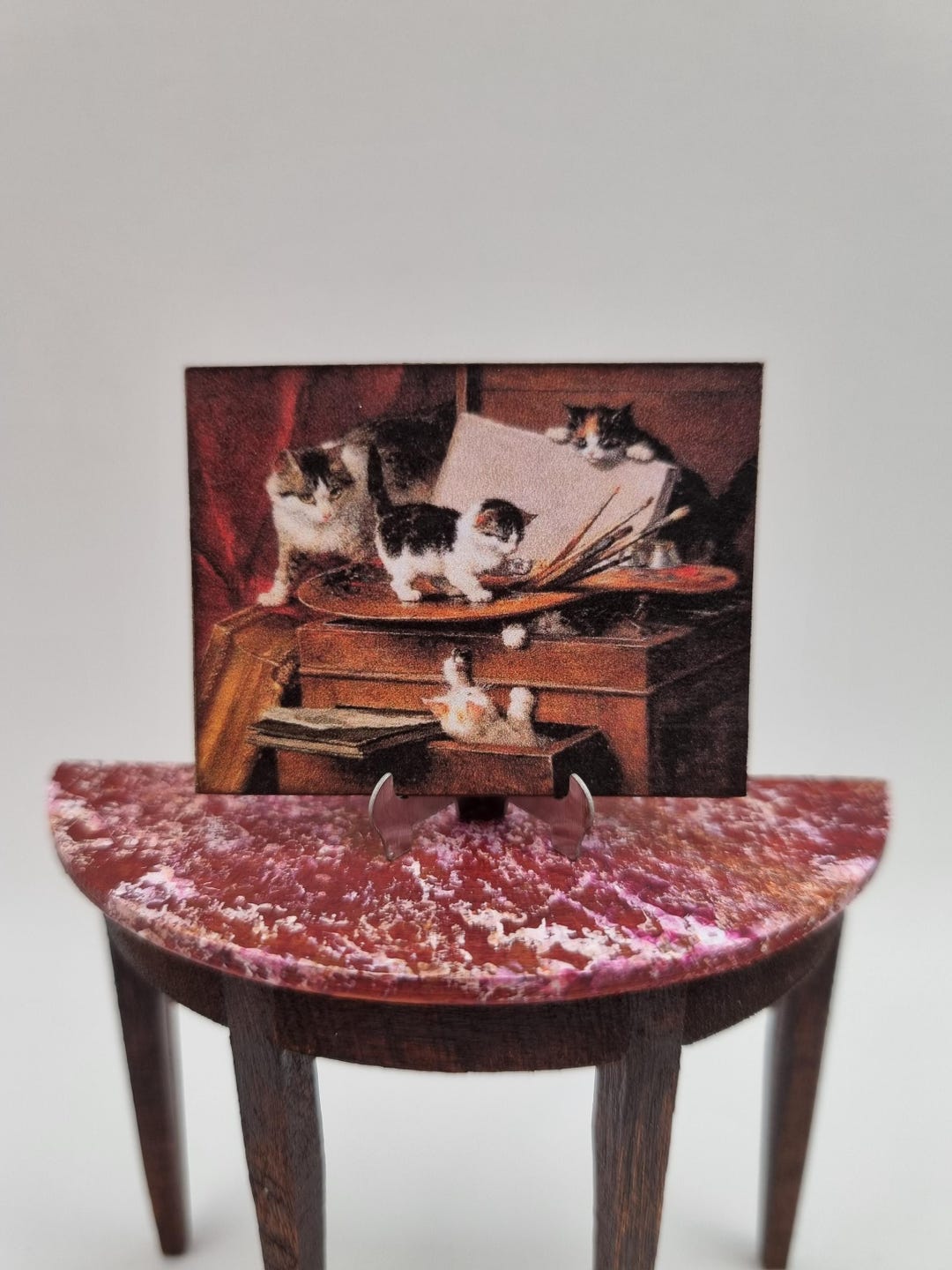 Decorative Plate Playing Cats With Painting Equipment - Etsy