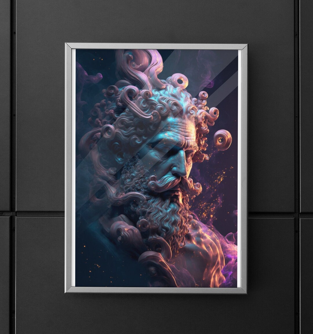 Stoic Figurehead Wall Art Paper Print, Marcus Aurelius Meditations Bust ...