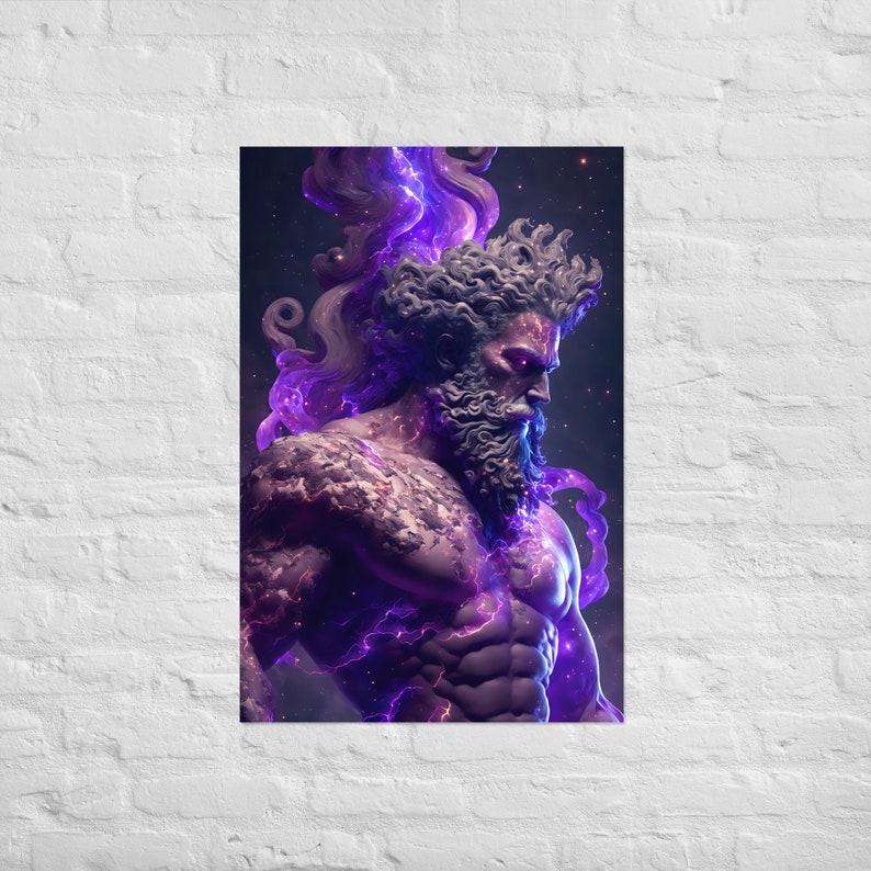 Purple Thunder Zeus Greek God Stoic Poster Print Stoicism Poster War ...