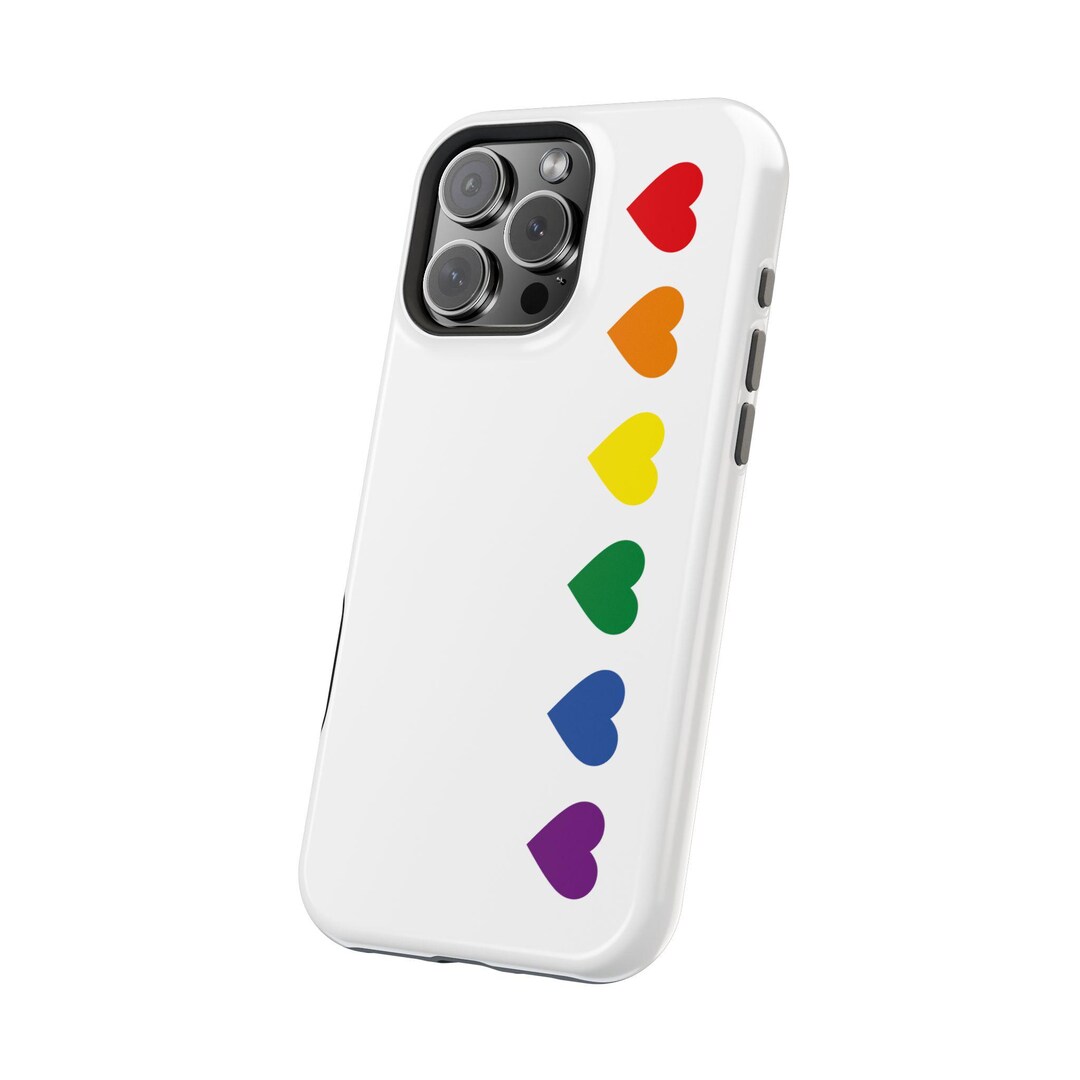Pride Tough Magsafe iPhone Case | Pride Hearts Case | White LGBTQ Case ...