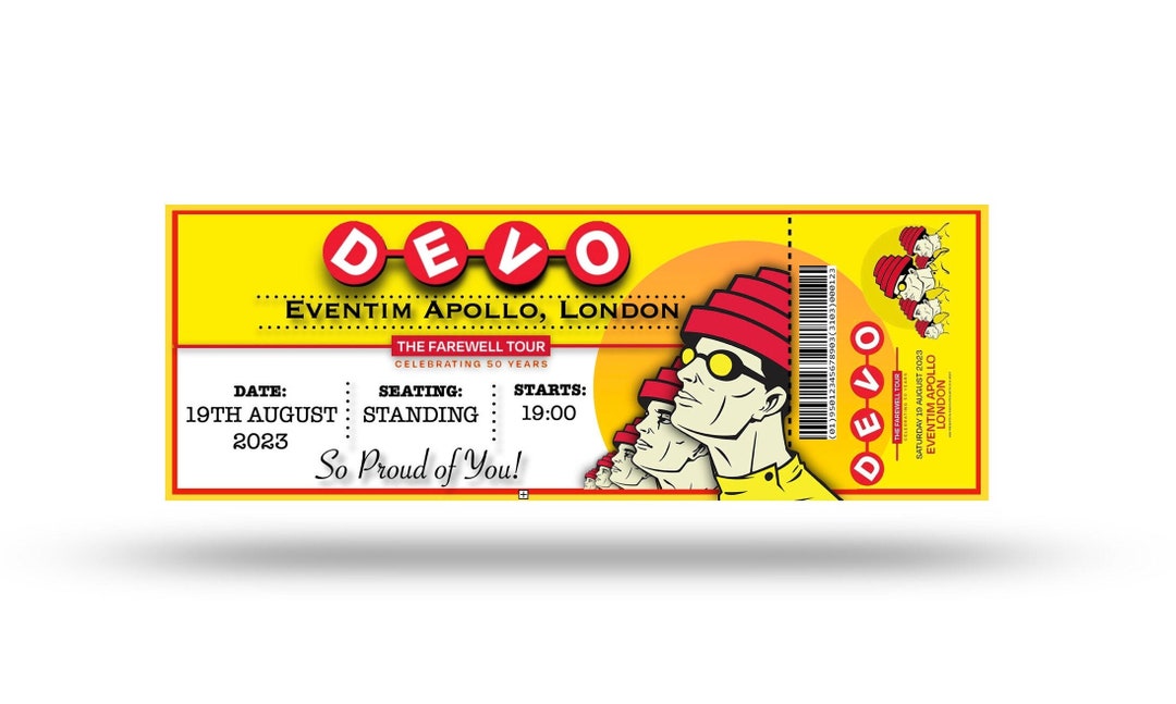 Devo Personalised Fake Tickets - Etsy