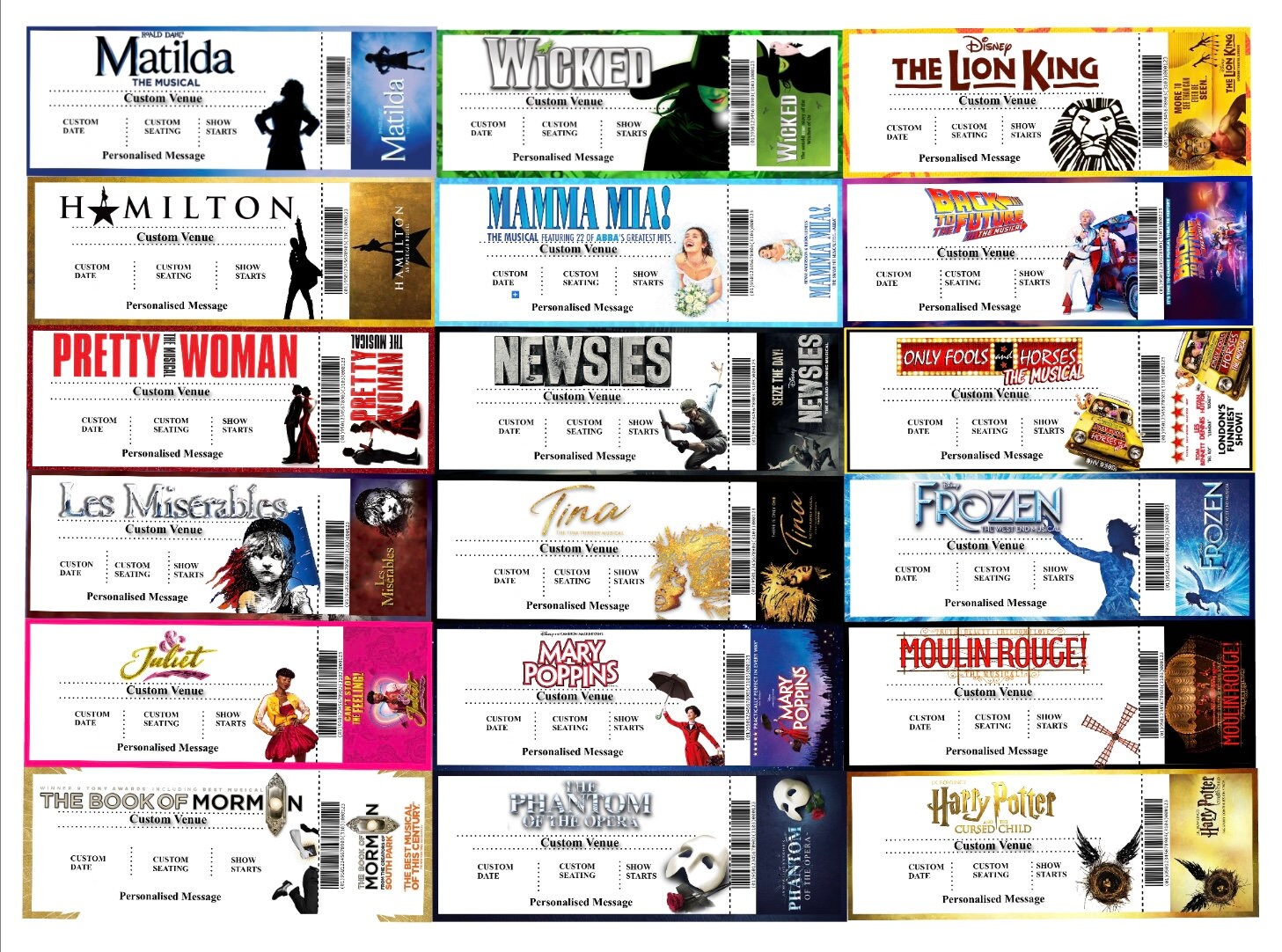 Aladdin Personalised Musical and Play Tickets fake - Etsy